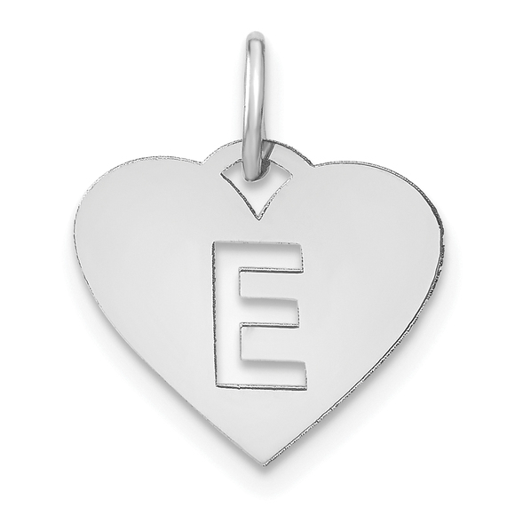 Tiley & Bells | Jewelry | Sterling Silver Rhodiumplated Heart Letter E ...